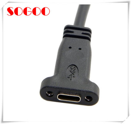 USB-C 3.0 To Type C USB Male To Female Panel Mount Ethernet Cable With Screw Hole