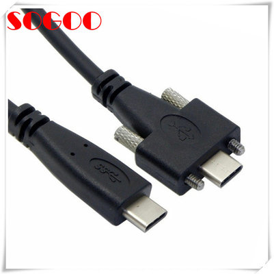 USB-C 3.0 To Type C USB Male To Female Panel Mount Ethernet Cable With Screw Hole