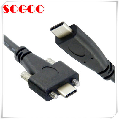 USB-C 3.0 To Type C USB Male To Female Panel Mount Ethernet Cable With Screw Hole