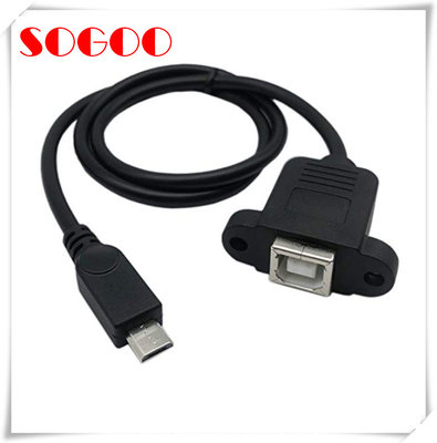 USB 3.0 A Type Panel Mount Cable Micro USB 5pin Male To USB Type B 2.0 Female