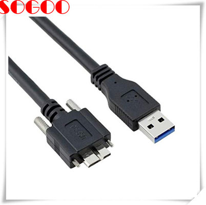 Panel Mount USB Cable Male To Micro USB 3.0 B Male With Mount Panel Screws
