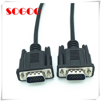 VGA Panel Mount Extension Cable 0.3M DB15 Male To DB15 Male OEM / ODM Accept