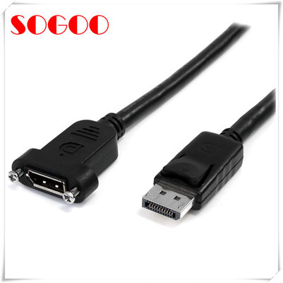 Professional Panel Mount Displayport Cable To High Speed 20 Pin DP Connector