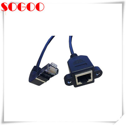 RJ45 Female To Male Ethernet Extension , Panel Mount Screw Cable Cable Cat6 / Cat5e / Cat5