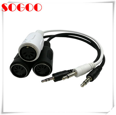 MIDI DIN Splitter Adapter Cable MIDI 5 Pin Male To Dual 2 X DIN 5 Female