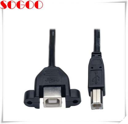 USB 2.0 Hi Speed Panel Mount Cable With B M To Panel Mount B F Connector