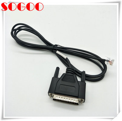 Black Telephone Cable Assemblies With RJ12 6P6C To D-SUB 25P Male Connector