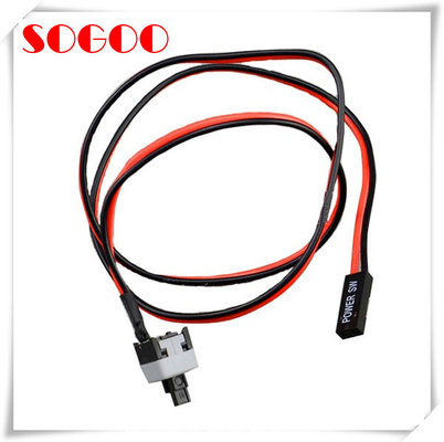 Red Motherboard PC Power Button Cable Adapter With Cord ON / OFF Connector