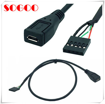 Header Motherboard Cables USB 2.0 A Female To Dupont 10 Pin Female
