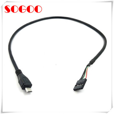 Dupont Motherboard Cables Micro USB Male To 5 Pin 2.54mm Female RoHS Approved