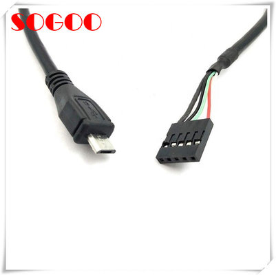 Dupont Motherboard Cables Micro USB Male To 5 Pin 2.54mm Female RoHS Approved
