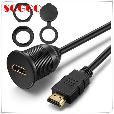 Car / Boat Waterproof HDMI Cable USB HDMI Extension Flush Dash Panel Mount Cable