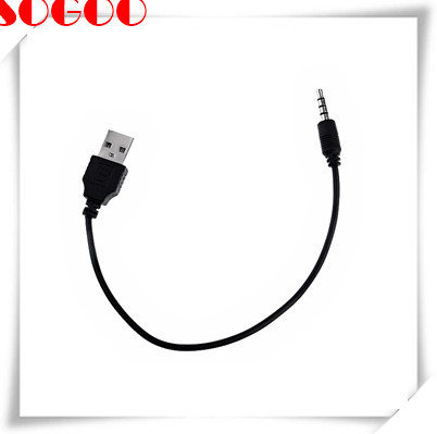 Black Micro USB Audio Cable With DC 2.5mm To Mini 5 Pin USB Connector