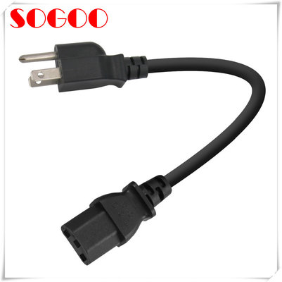 AC C13 Female Power Cable Assembly With Nema 5-15P Plug USA Standard