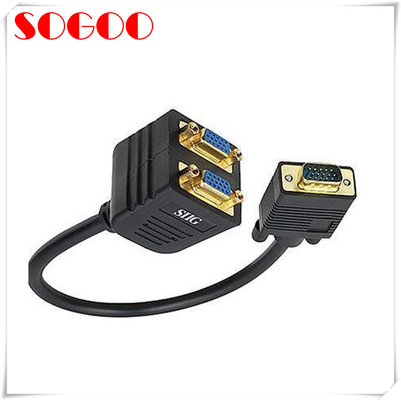 DB15 VGA Male To 2x DB15 VGA Female Splitter Cable For Microphone Audio