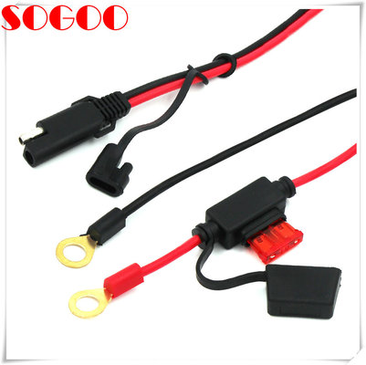 Auto Battery Cable Extension , 12v Battery Cable With Sae 2 Pin Connector Plug