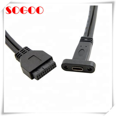 USB C Motherboard Cables Female USB C Type C To USB 3.0 20 Pin Cable Mounting Panel