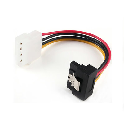 Customized Length Power Cord Assembly 4 Pin Molex To Right Angle SATA 15 Pin