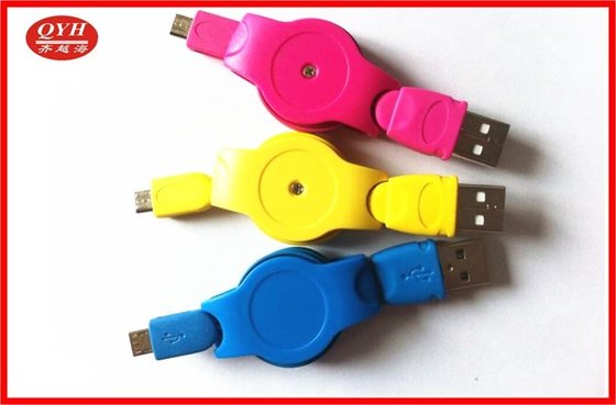 Mobile Phone Retractable Micro USB Cable Colorful Usb2.0 , High Speed