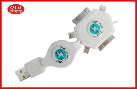 Two Way Retractable Charging Cable 6-In-1 Multiple Heads for Data Transmission
