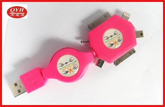Mobile Portable 6 In 1 Retractable Charging Cable Two Way 65CM