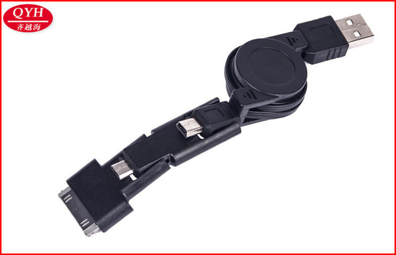 0.8m Transfer 3 in 1 Retractable charging cable With Mini Micro 30Pin Connector