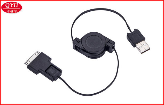 High speed 2 in 1 USB to Micro / 30Pin Retractable Data Sync Charging cable