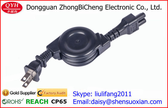 Double Way Retractable Power Cord For AC Adapter And Laptop Charging