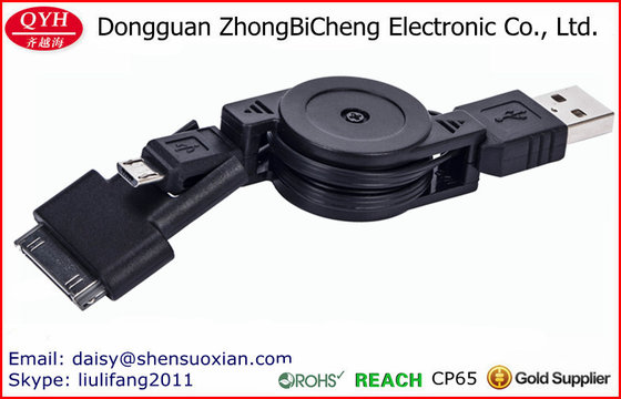 12V Retractable Usb 2 In 1 Phone Charger Cable