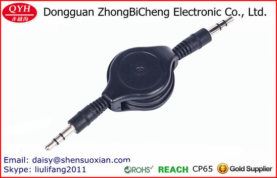 Promotional mini retractable car audio aux 3.5mm stereo cable