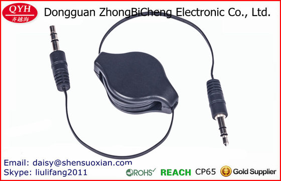 Promotional mini retractable car audio aux 3.5mm stereo cable