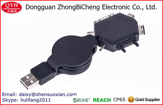 Wholesale Standard 2.0 USB retractable 6-in-1 usb charge only cable
