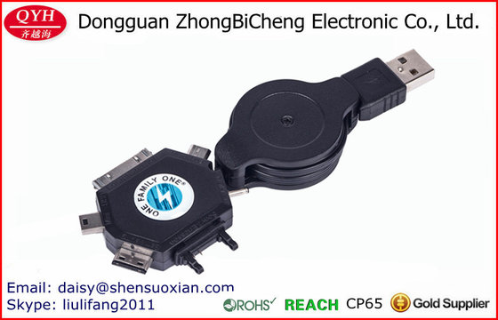 Wholesale Standard 2.0 USB retractable 6-in-1 usb charge only cable