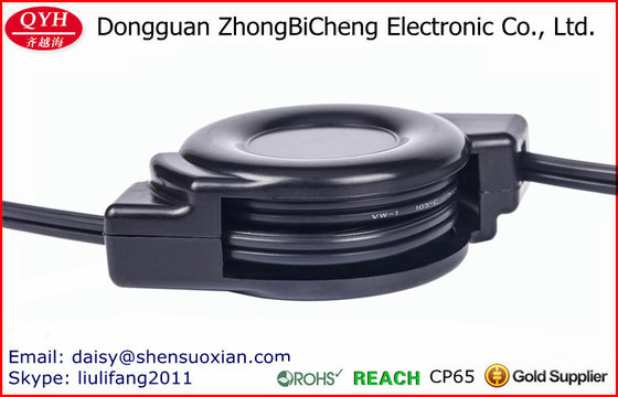 Two Way Retractable USA Standard 2Pin Plug To Figure 8 Plug AC Power Cord