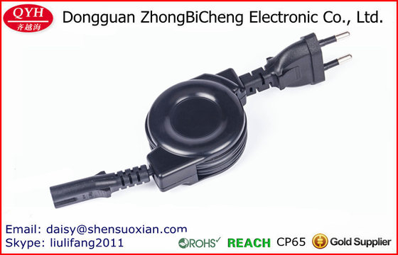 EU Standard Portable Custom Figure Eight Power Cord Extension Cable -Black