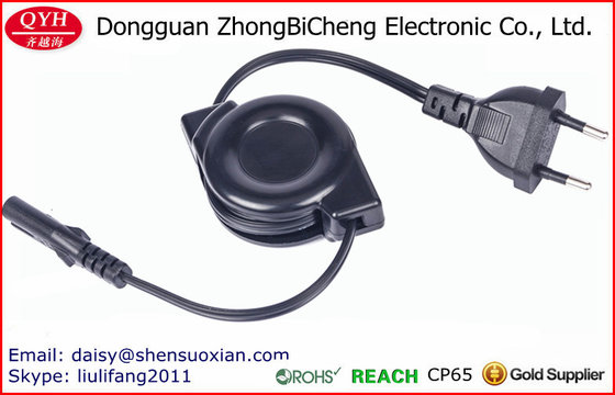 EU Standard Portable Custom Figure Eight Power Cord Extension Cable -Black