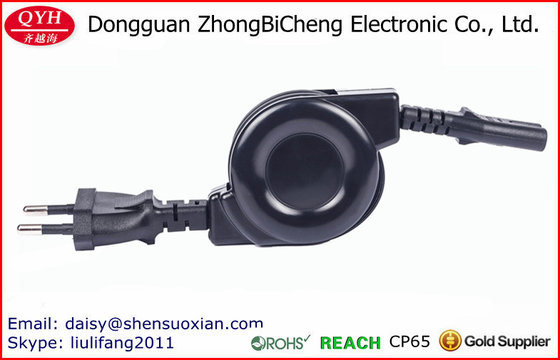 EU Standard Portable Custom Figure Eight Power Cord Extension Cable -Black