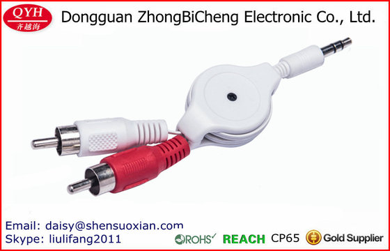 Highly Flexible 3.5mm Retractable RCA Audio Cable