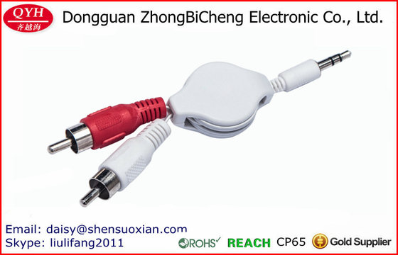 Highly Flexible 3.5mm Retractable RCA Audio Cable