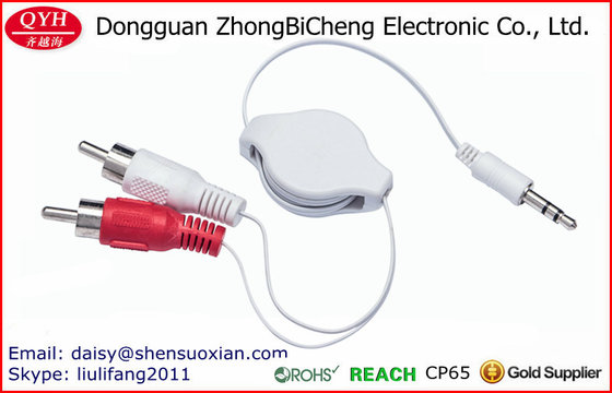 Highly Flexible 3.5mm Retractable RCA Audio Cable