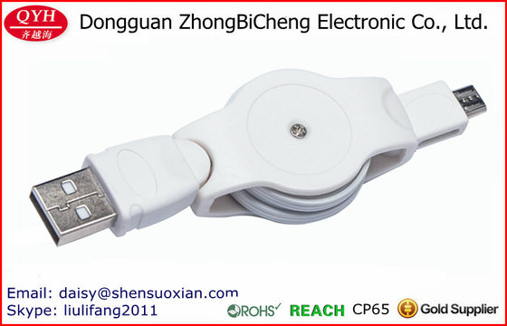 Sync Data Charging Retractable Flat Micro USB Cable
