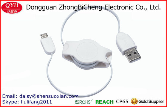 Sync Data Charging Retractable Flat Micro USB Cable