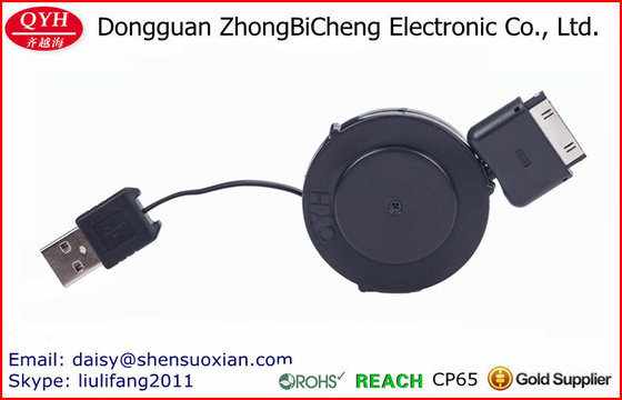 Single Side Pull 30 Pin Usb Retractable Cable For iPhone4/4s