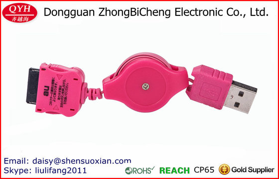 Colorful Retractable Usb Connector To AU Charger Cable