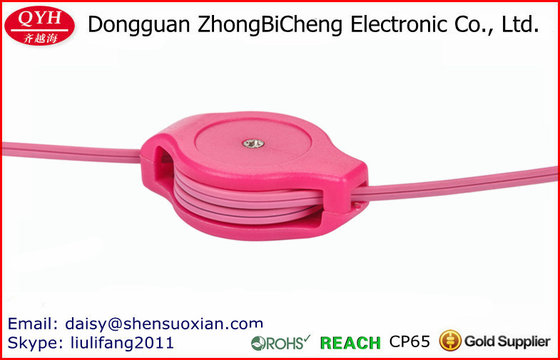 Colorful Retractable Usb Connector To AU Charger Cable