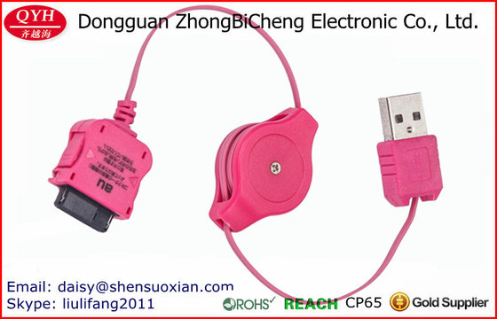 Colorful Retractable Usb Connector To AU Charger Cable