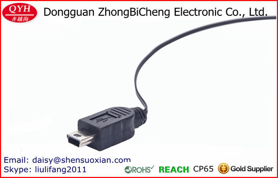 Double Sided Retractable Flat Wire Headphone Jack To Mini Usb Cable