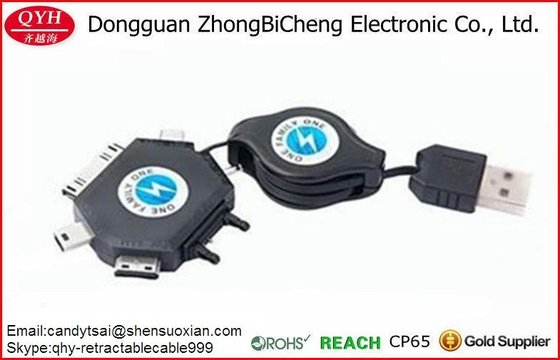 Retractable 6 in1 Multi-function USB Charging Cable For Cell Phone