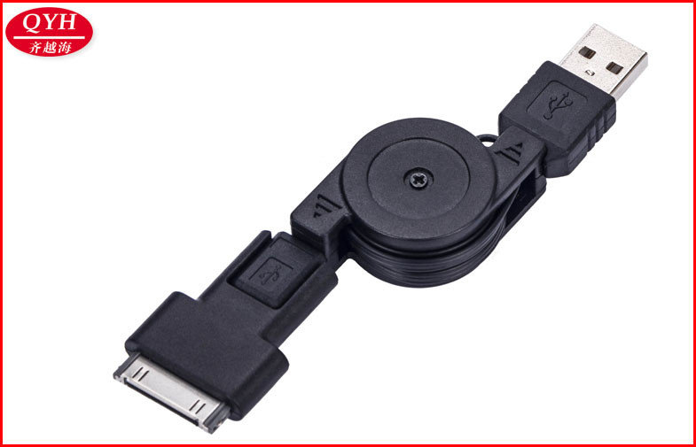 Multi-Purpose Usb Retractable Data Cable , Customization 2 In 1 Sync Data Cable