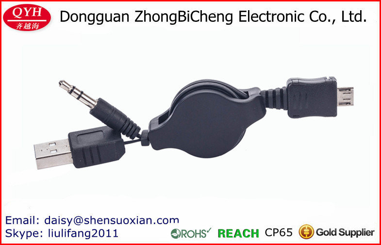 Retractable Types D-terminal AV Input Output Cable